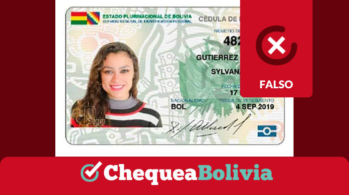Esta imagen no es el nuevo diseño de la cédula de identidad | ChequeaBolivia